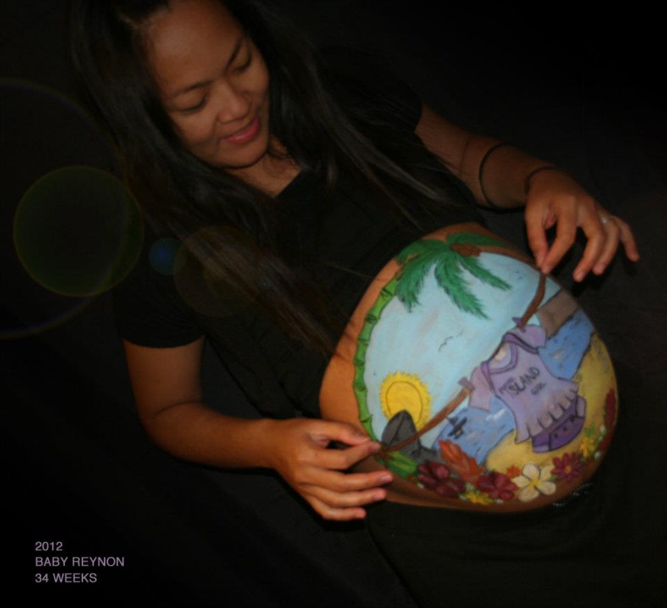 Tropical Belly Paint Guam Aloha Body Painting La Jolaa Coronado Chula ...